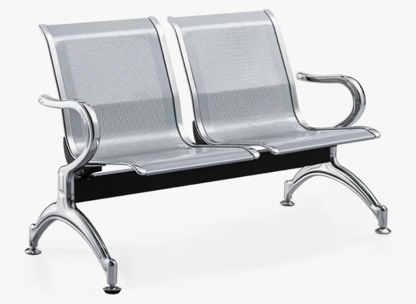 Banqueta Silla Sala Espera Metalica Cromada 2 Cuerpos – Factorynet