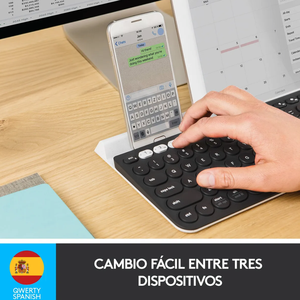 Teclado Bluetooth Multi-device Logitech K780 Color del teclado Negro I ...