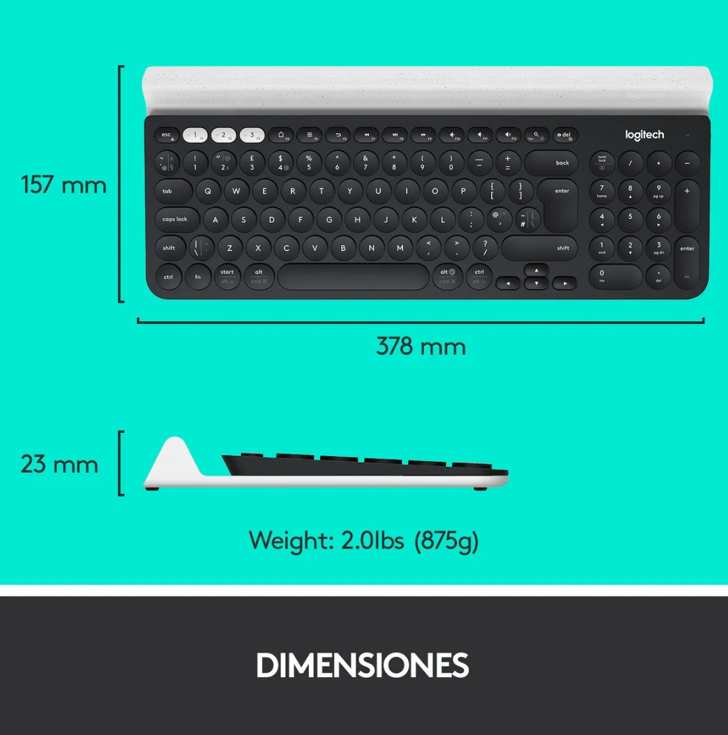 Teclado Bluetooth Multi-device Logitech K780 Color del teclado Negro I ...